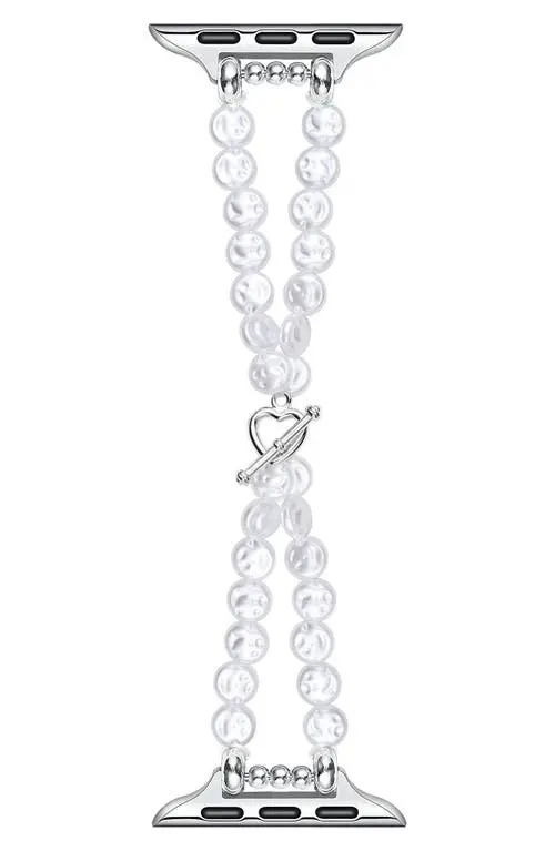 POSH TECH Eloise Imitation Pearl Apple Watch Bracelet - White