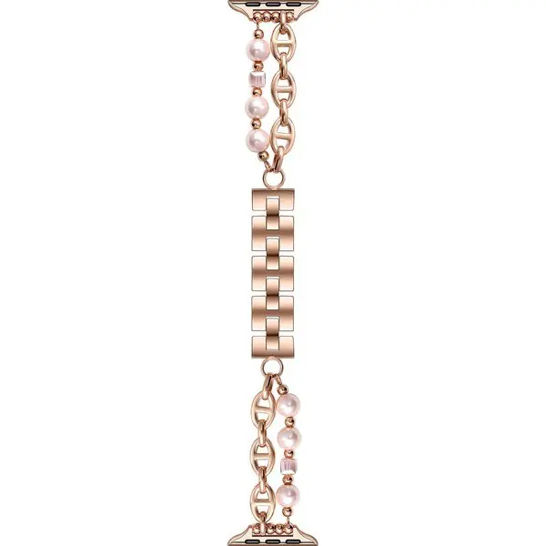 POSH TECH Luna Imitation Pearl Apple Watch® Band - Rose Gold