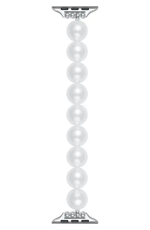 POSH TECH Violet Imitation Pearl Apple Watch® Bracelet - White