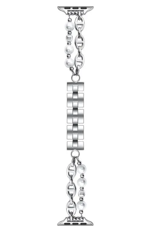 POSH TECH Luna Imitation Pearl Apple Watch® Watchband - Silver