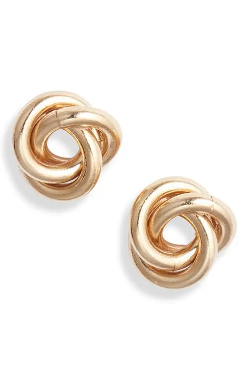SET & STONES Knot Stud Earrings - Gold