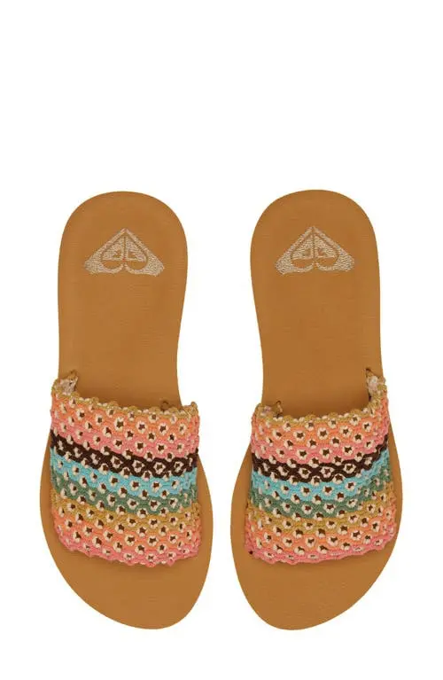 Roxy Dayzie Platform Slide Sandal - Beige Multi