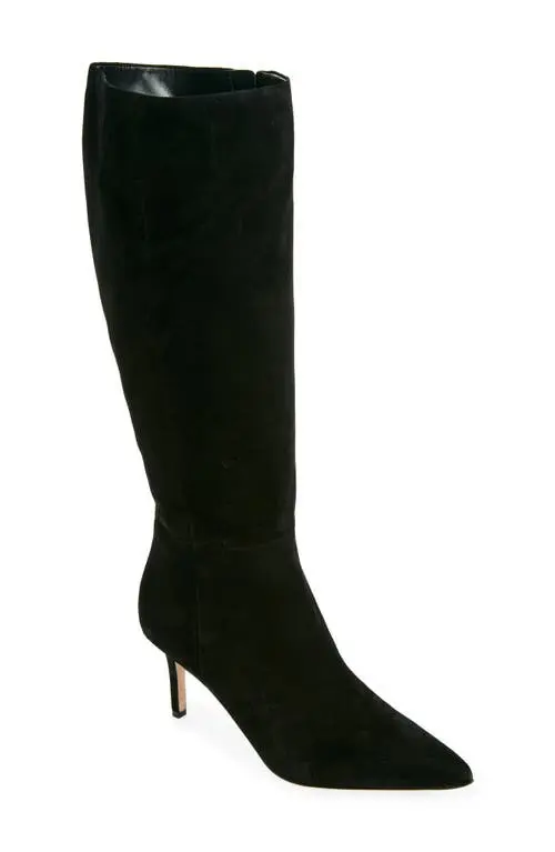 Veronica Beard Lisa 45 Knee High Boots - Black Suede