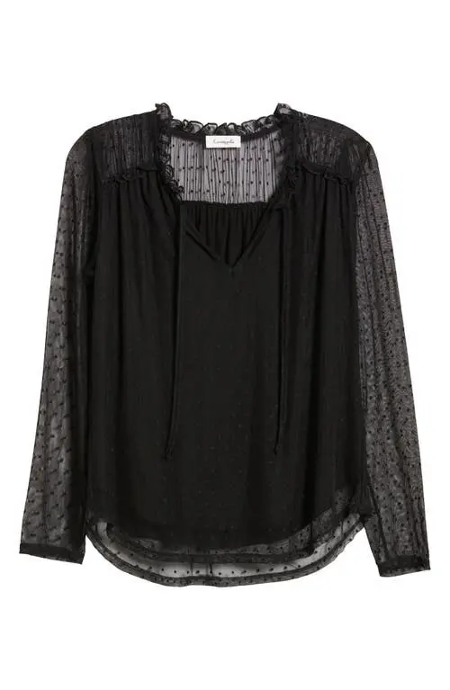 Loveappella Mesh Dot Top