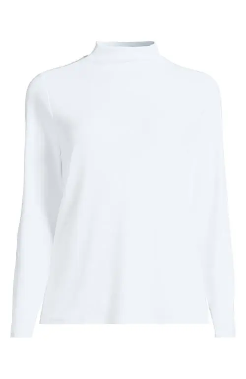 LANDS' END Drapey Rib Skimming Long Sleeve Mock Neck