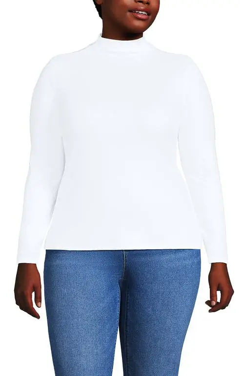 LANDS' END Drapey Rib Skimming Long Sleeve Mock Neck