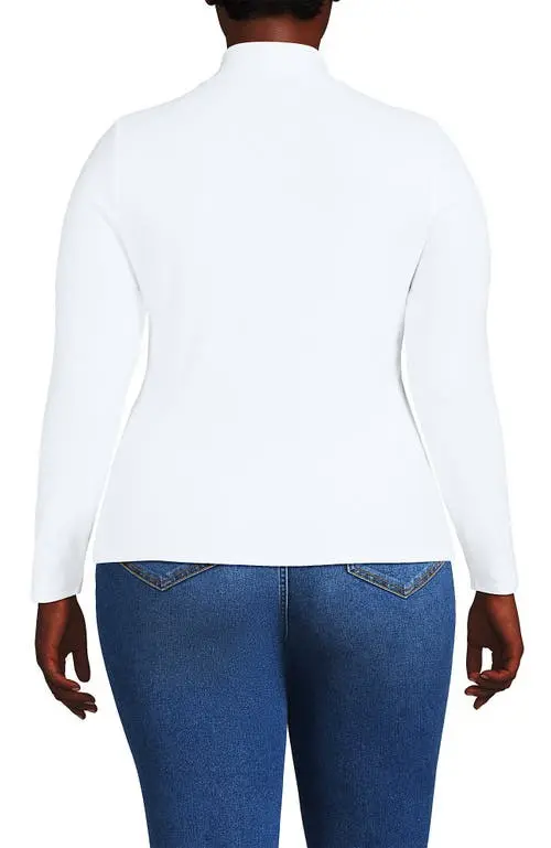 LANDS' END Drapey Rib Skimming Long Sleeve Mock Neck