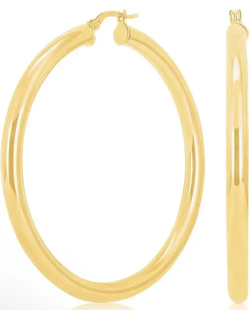 DONATELLO GIAN Sterling Silver Hoop Earrings - Gold