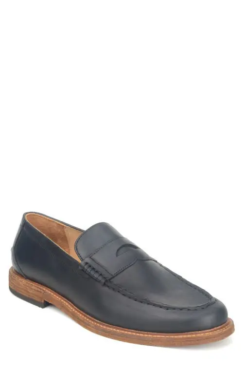 WARFIELD & GRAND Dillinger Moc Toe Penny Loafer - Black