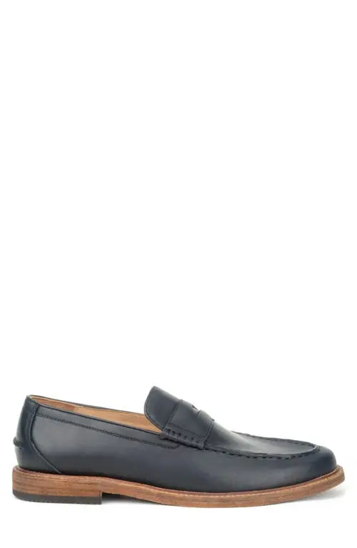 WARFIELD & GRAND Dillinger Moc Toe Penny Loafer - Black