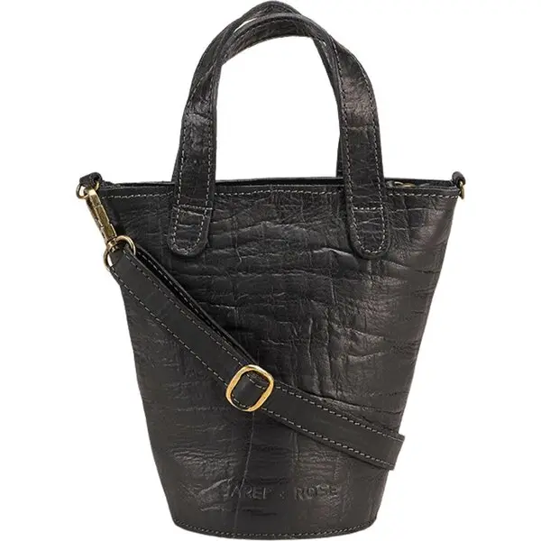 SAREP + ROSE Sara Mini Leather Tote Bag - Black Elephant