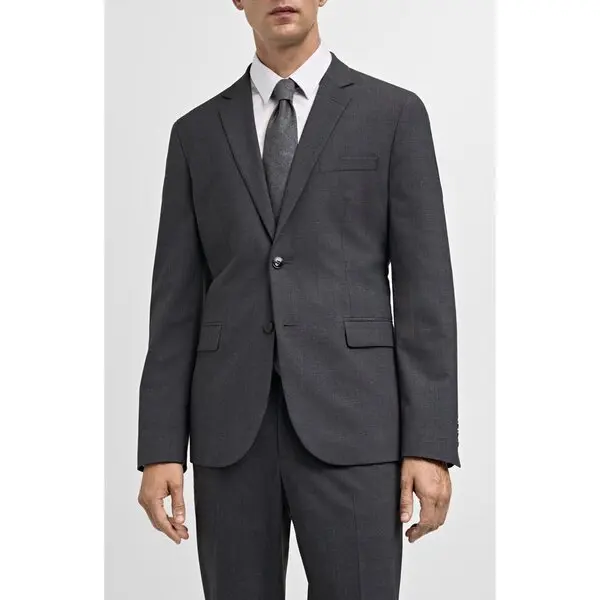 Mango Superslim Fit Stretch Sport Coat - Medium Heather Grey