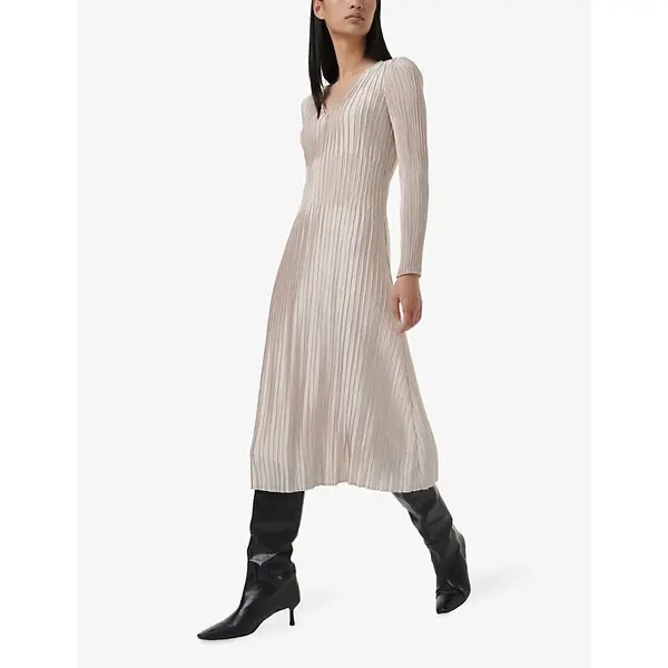strapless open back dress Black Berry Garden Long Sleeve Pleated Maxi Dress main image 1