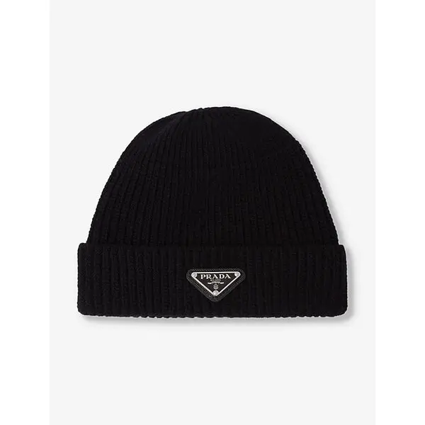 Prada Cashmere And Wool-blend Beanie Hat - Black