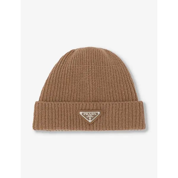 Prada Cashmere And Wool-blend Beanie Hat - Brown