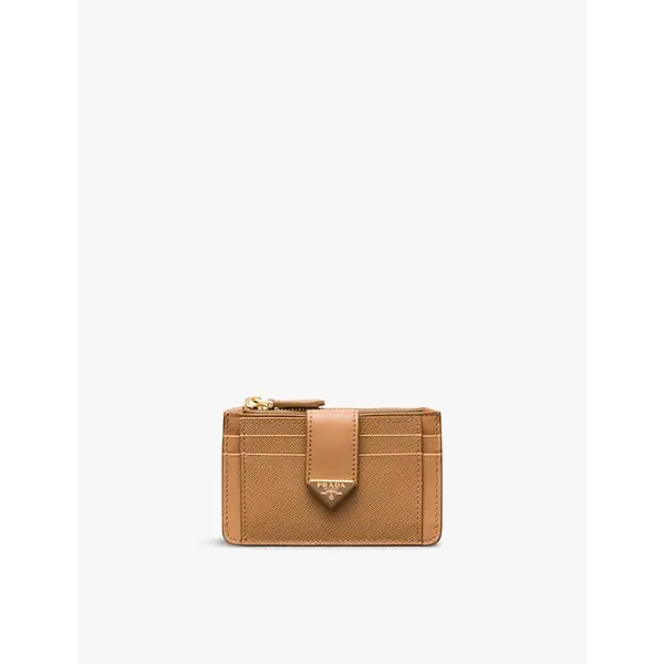 Prada Logo-plaque Card Holder - Neutral