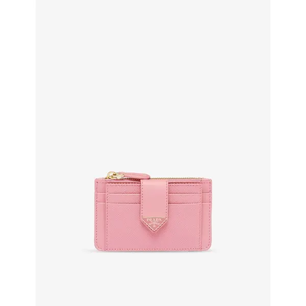 Prada Logo-plaque Card Holder - Pink