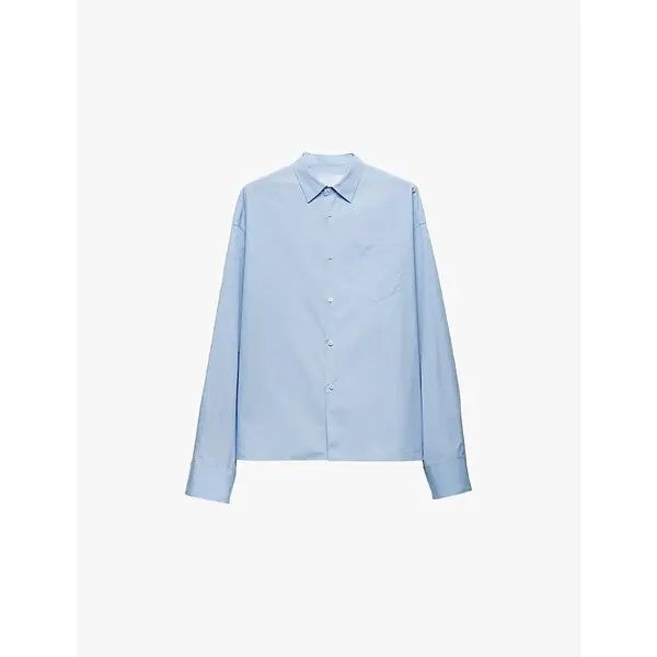 Prada Long-sleeved Chest-pocket Cotton Shirt