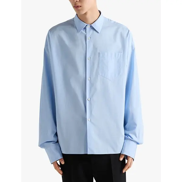 Prada Long-sleeved Chest-pocket Cotton Shirt