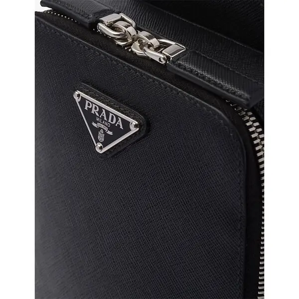 Prada Saffiano Leather Shoulder Bag - Black