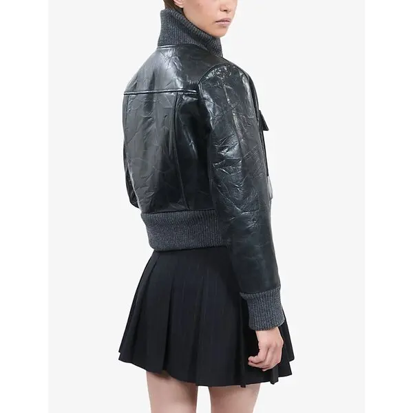 The Kooples Funnel-neck Leather Jacket