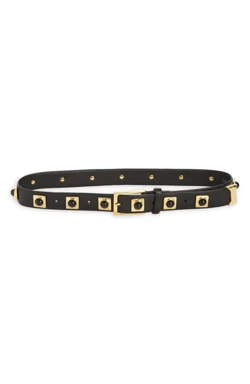 AUREUM No. 2 Studded Leather Belt - Black Gold