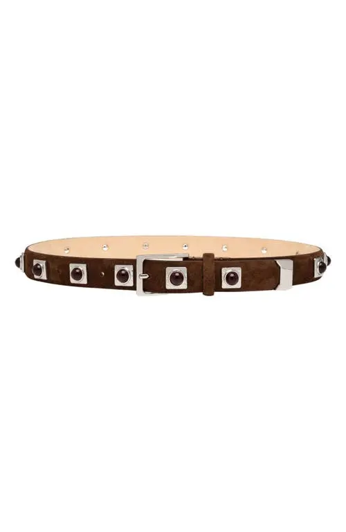 AUREUM No. 2 Studded Leather Belt - Chocolate/silver