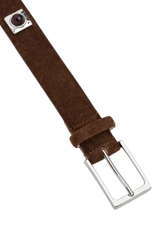 AUREUM No. 2 Studded Leather Belt - Chocolate/silver