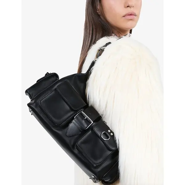The Kooples Amelia Leather Shoulder Bag - Black