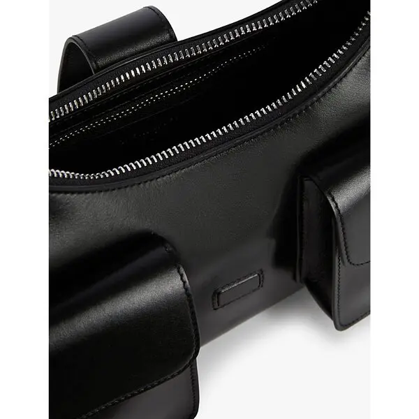 The Kooples Amelia Leather Shoulder Bag With Chain Handle - Black