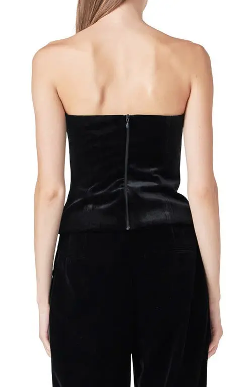 Endless Rose Embellished Velvet Strapless Top