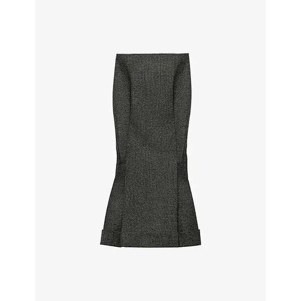 Prada Contrast-panel Wool Midi Skirt