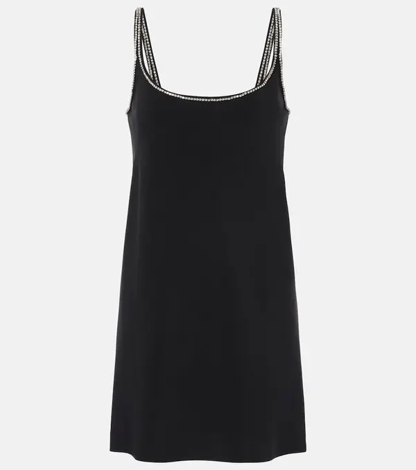 Sportmax Abetone Embellished Cady Slip Dress - Black