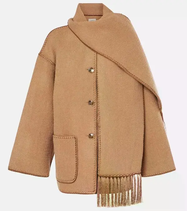 TOTEME Embroidered Wool-blend Jacket - Brown