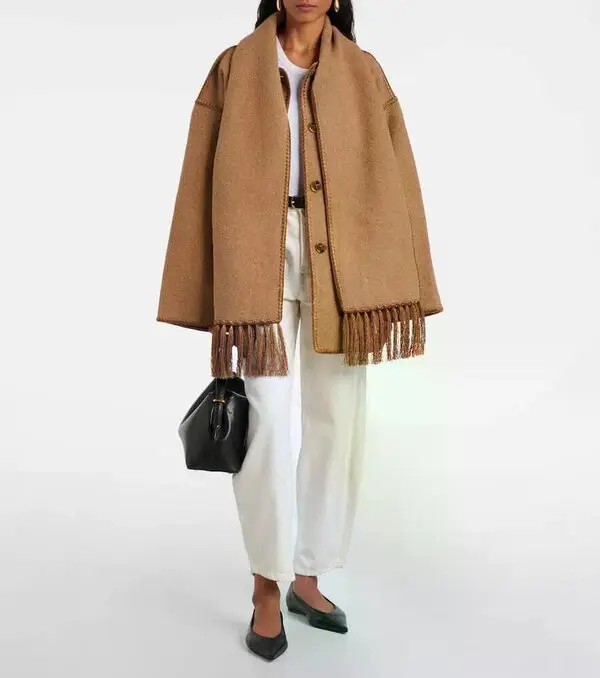 TOTEME Embroidered Wool-blend Jacket - Brown
