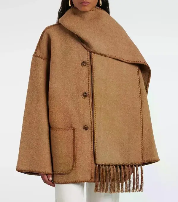TOTEME Embroidered Wool-blend Jacket - Brown