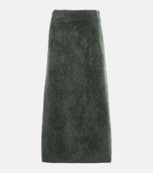 LISA YANG Asta Knitted Cashmere Midi Skirt - Green