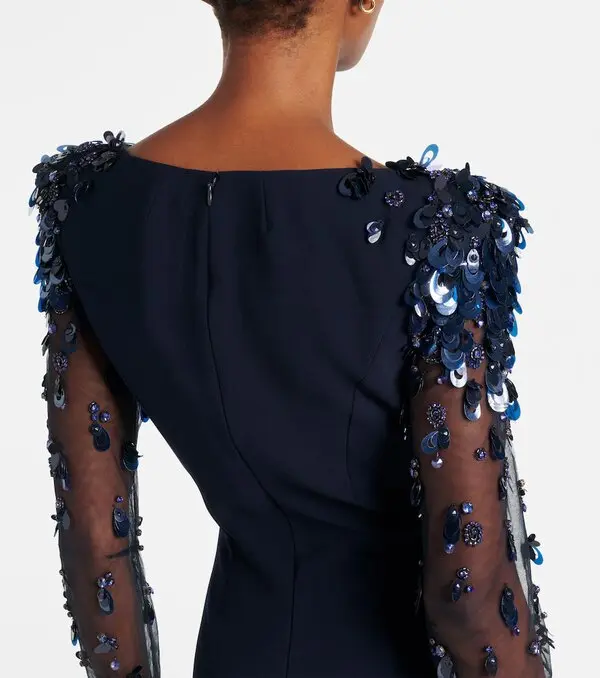 Jenny Packham Midnight Embellished Gown - Blue