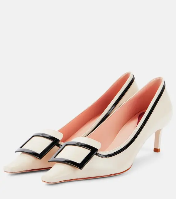 ROGER VIVIER Viv' Canard 55 Leather Pumps - White