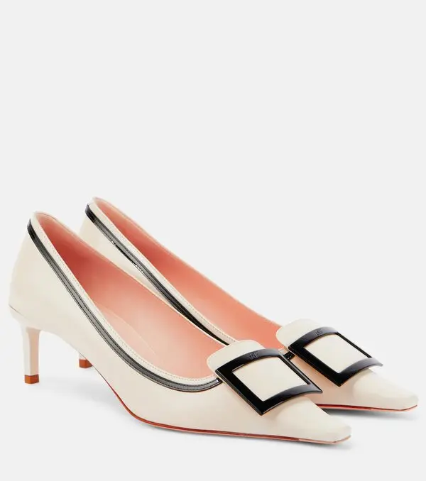 ROGER VIVIER Viv' Canard 55 Leather Pumps - White