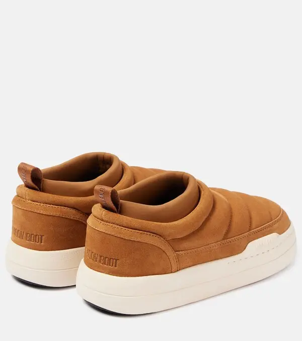 Moon Boot Park Soft Suede Slip-on Shoes - Brown