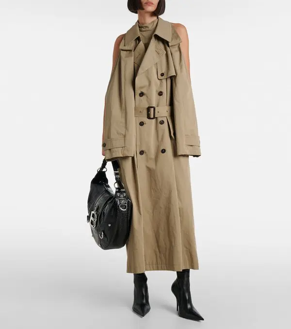 Balenciaga Suspended Trench Midi Dress - Beige