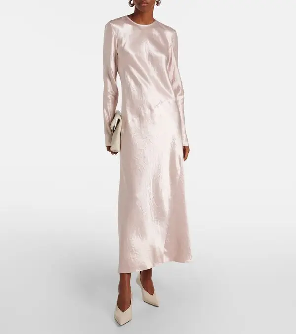 max mara elogio satin maxi dress Max Mara Elogio Satin Maxi Dress In Orange - 20% Off