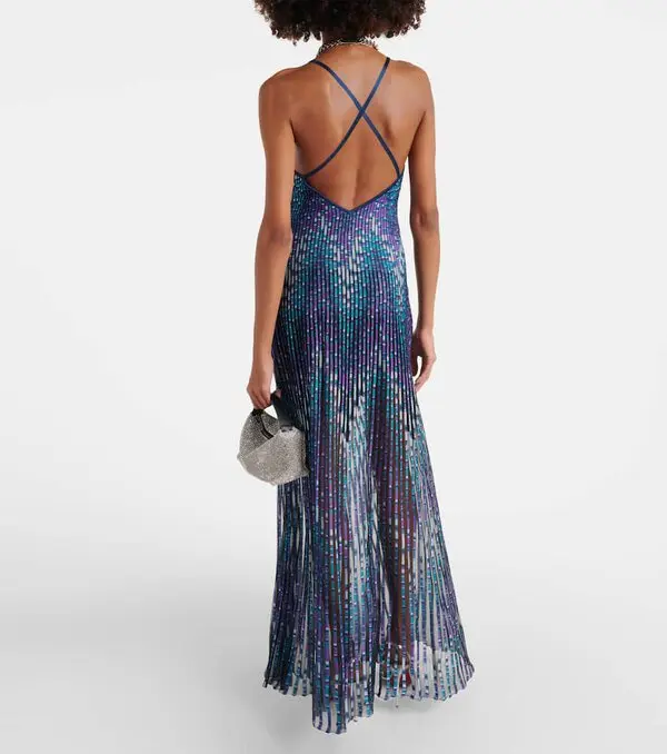 Missoni Pleated Maxi Dress In Multicoloured - 30% Off