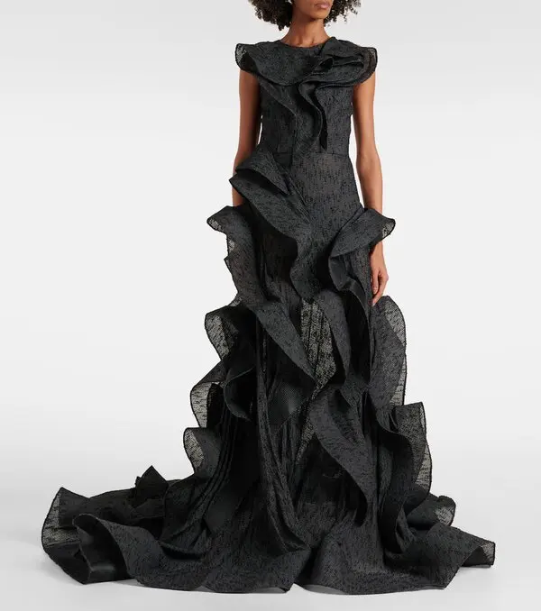 Maticevski Spiral Ruffled Gown