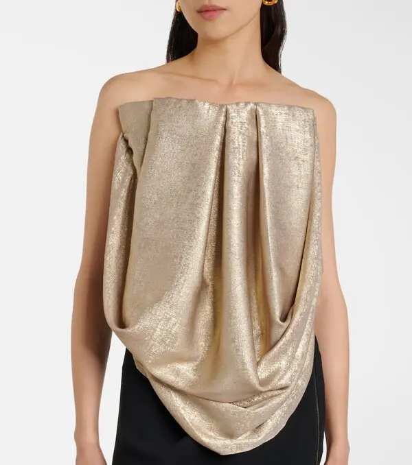 Maticevski Zeal Draped Lamé Top