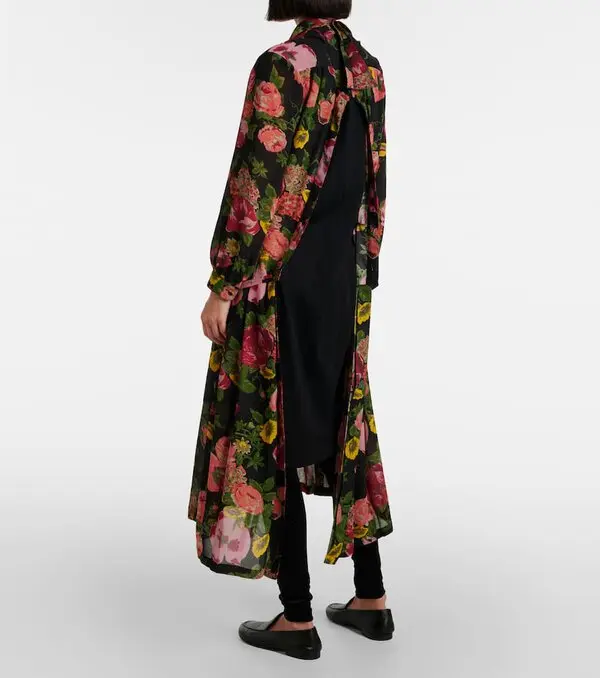 Junya Watanabe Georgette And Jersey Midi Dress
