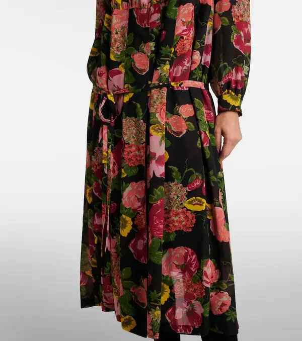 Junya Watanabe Georgette And Jersey Midi Dress