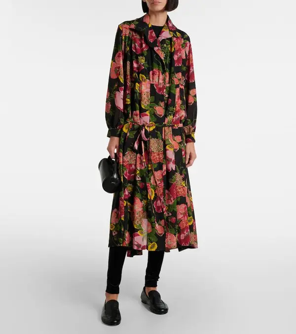 Junya Watanabe Georgette And Jersey Midi Dress