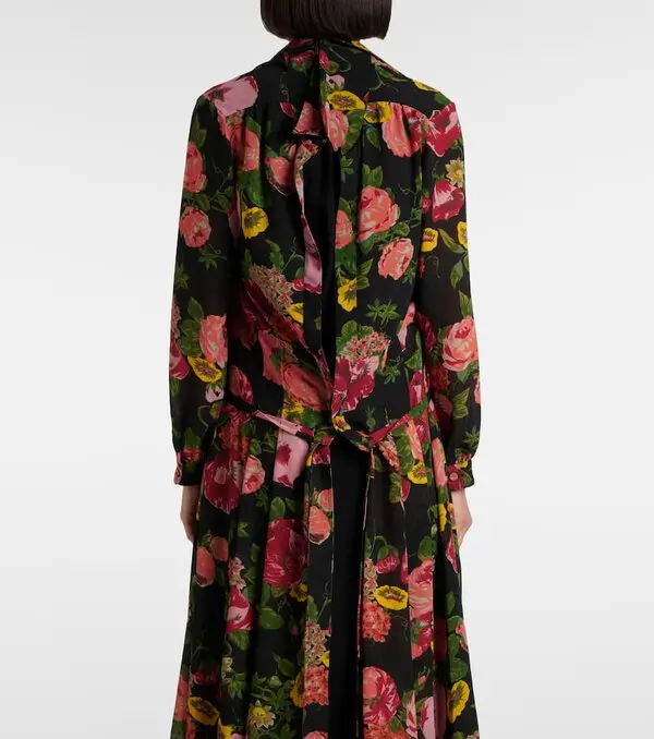 Junya Watanabe Georgette And Jersey Midi Dress